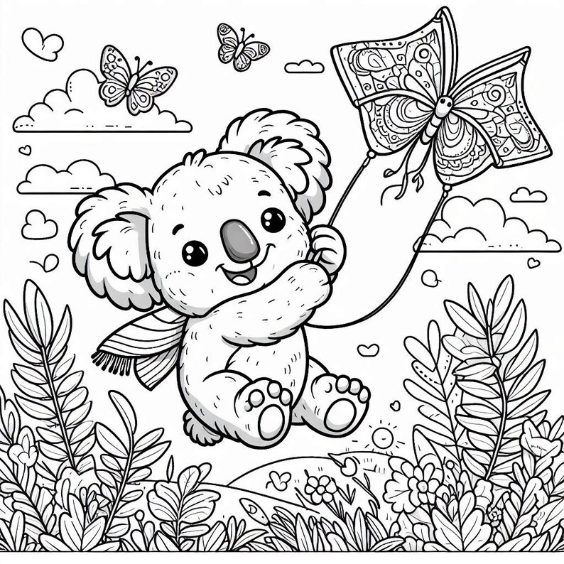 50 Cute Koala and Friends Coloring Book Pages, Volume 1 - Etsy