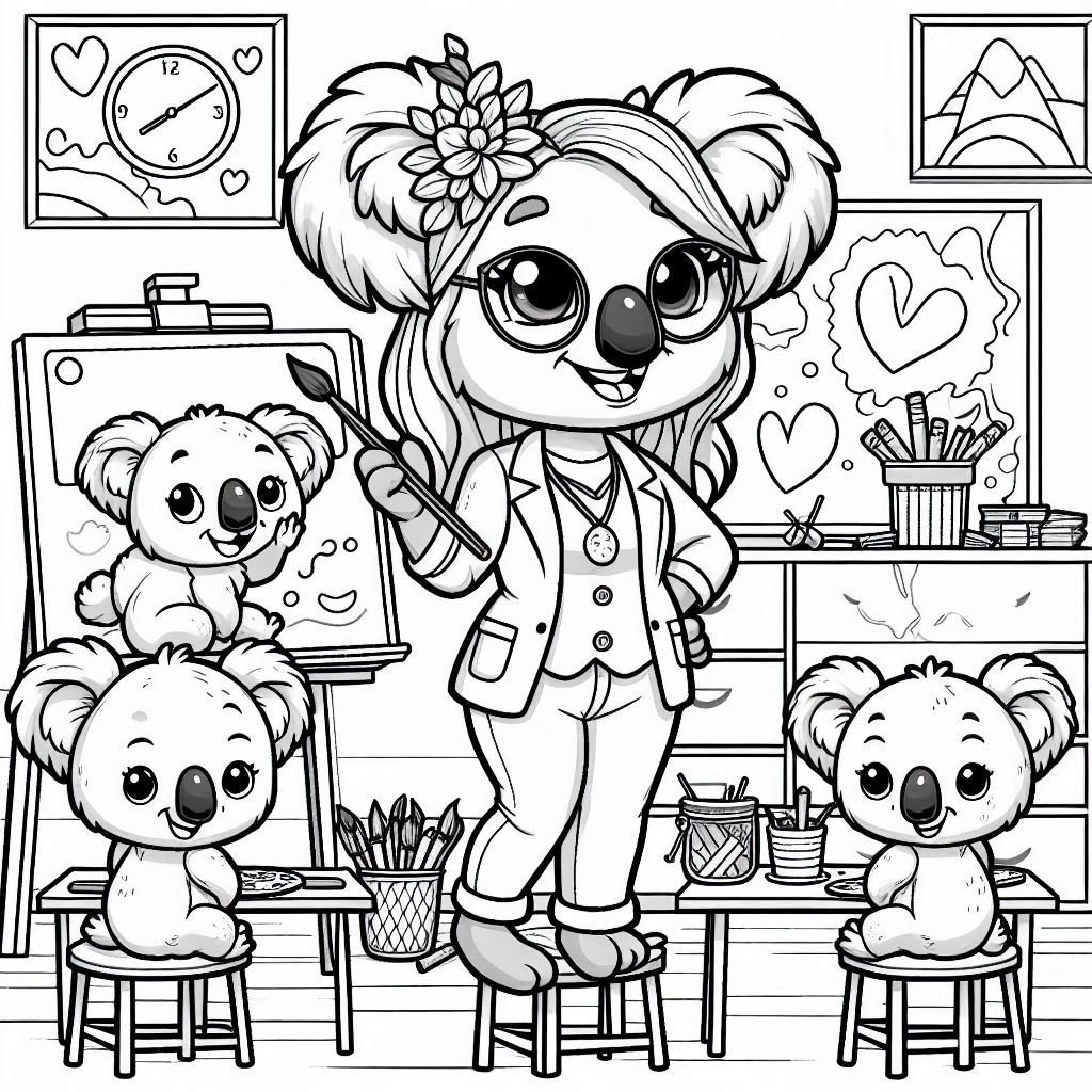 50 Cute Koala and Friends Coloring Book Pages, Volume 1 - Etsy