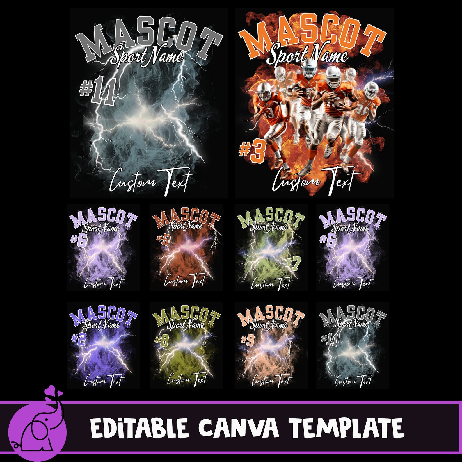 Basketball Mascot Shirt Editable Canva Template, Custom Photo Collage ...