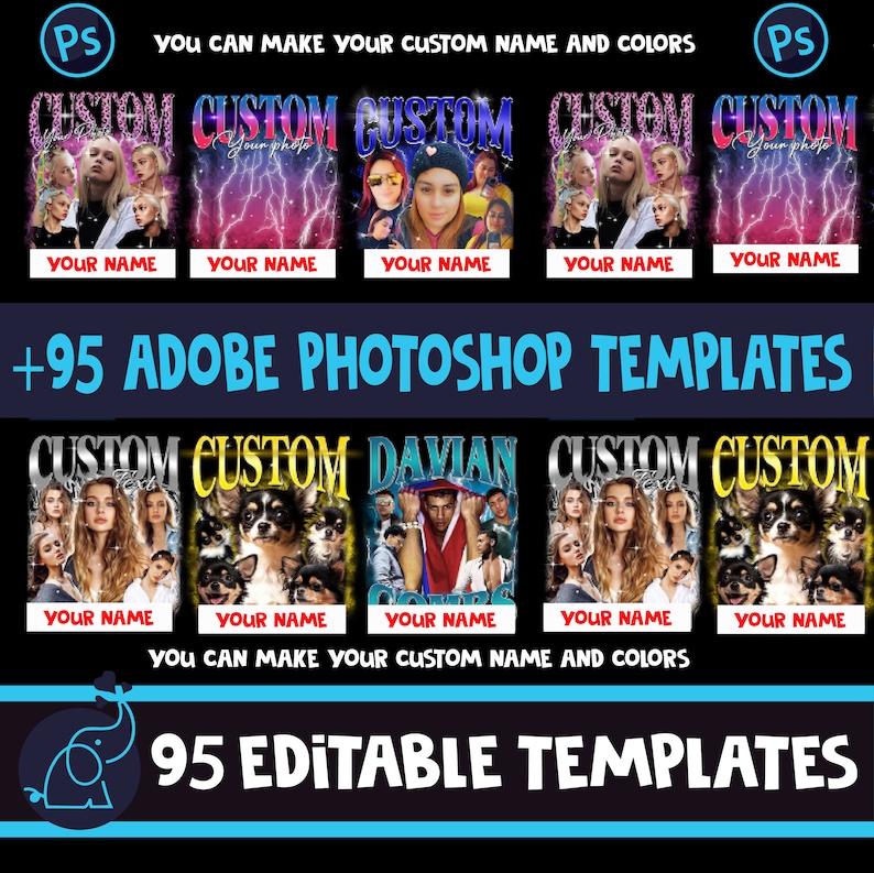 120-pack Bundle of Editable PSD Templates for Custom Streetwear Designs ...