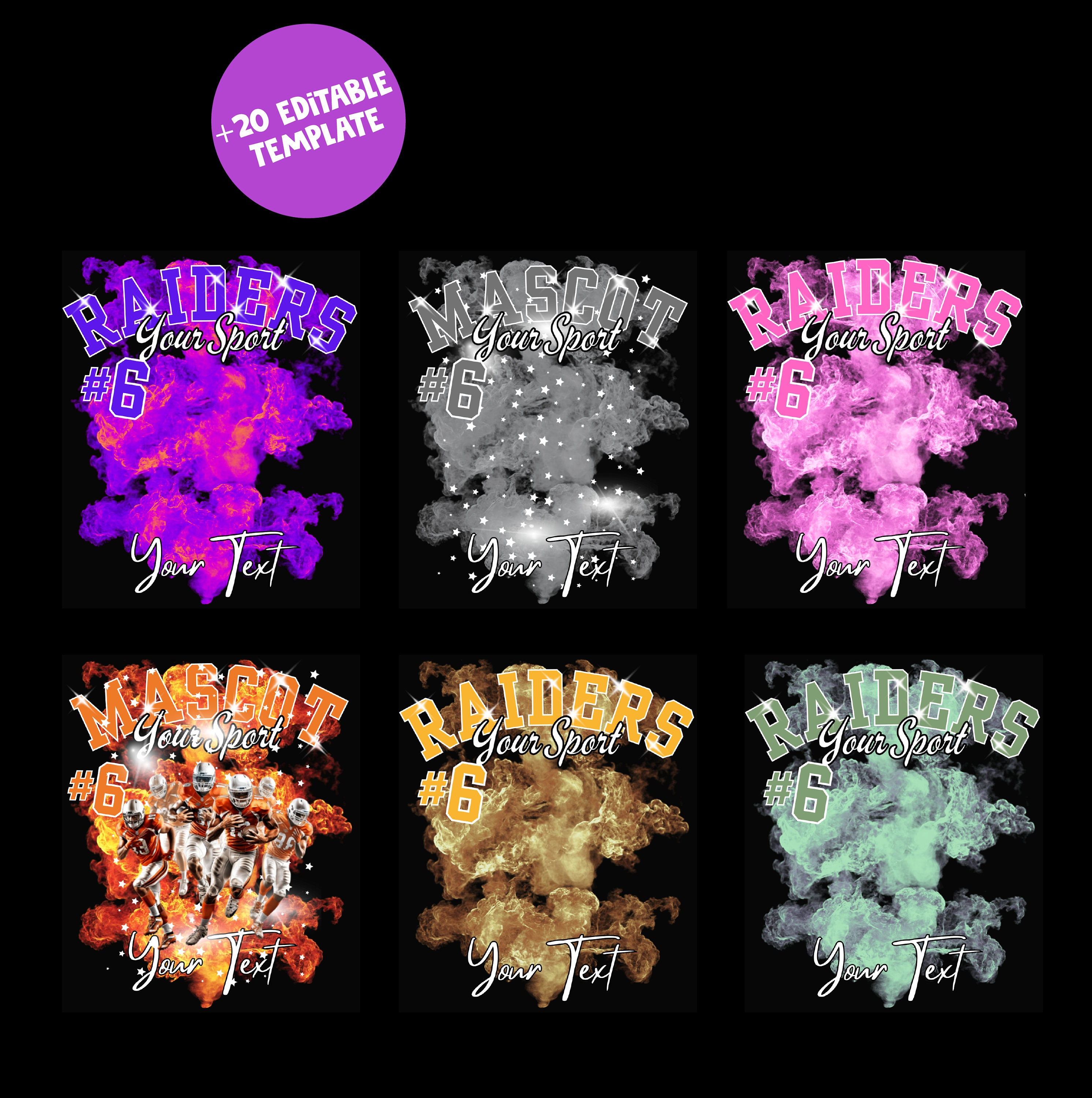 Editable Football Team Canva Template, Mascot Shirt Design ...