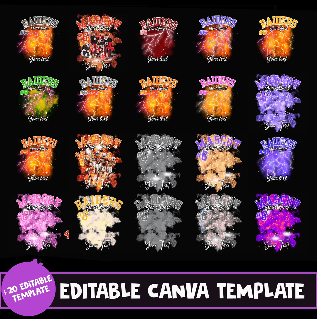 Editable 20 Soccer Team Mascot Shirt Canva Template, Custom School ...