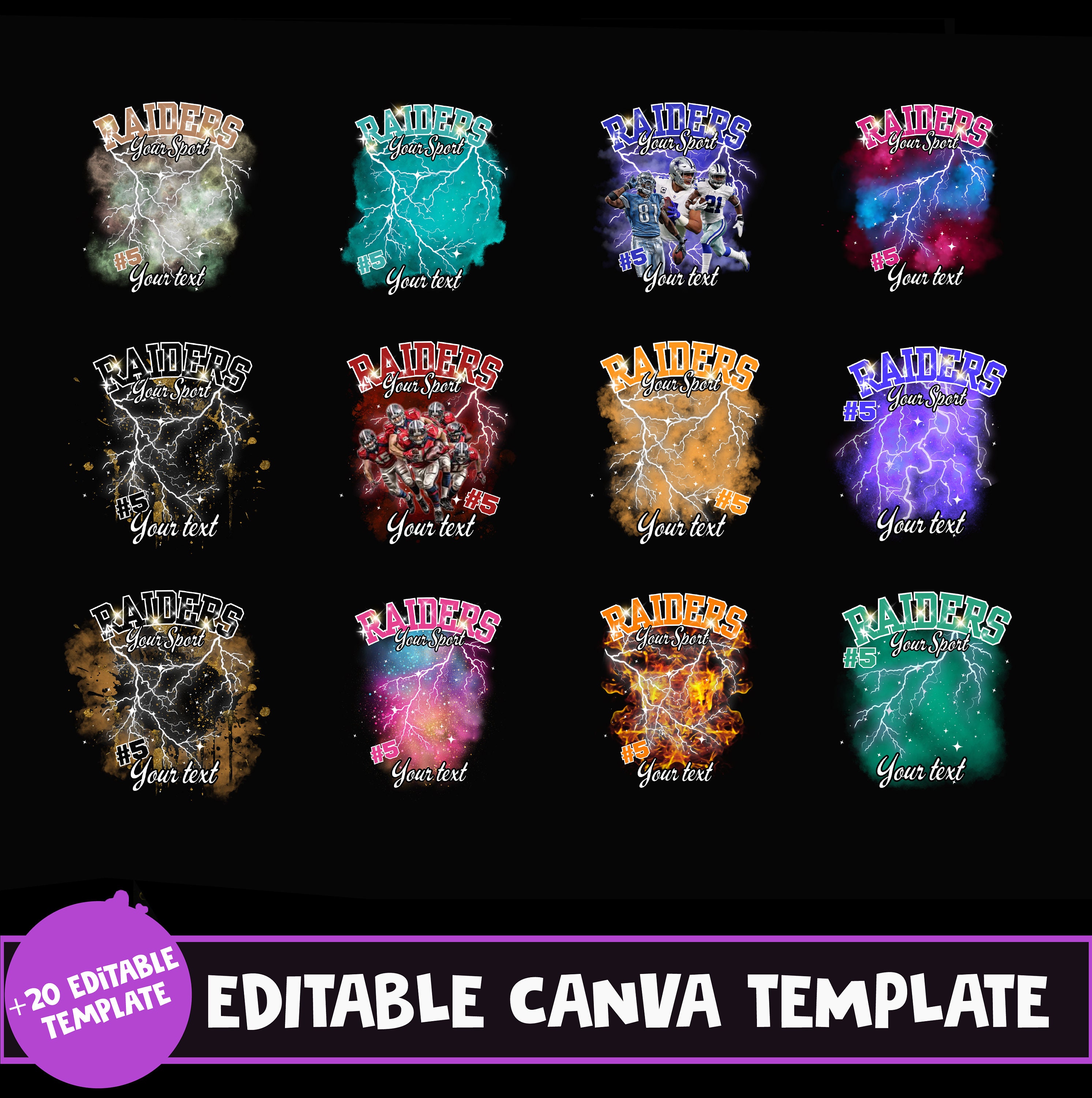 Editable Mascot Football Canva Template, Custom School Design, Photo ...