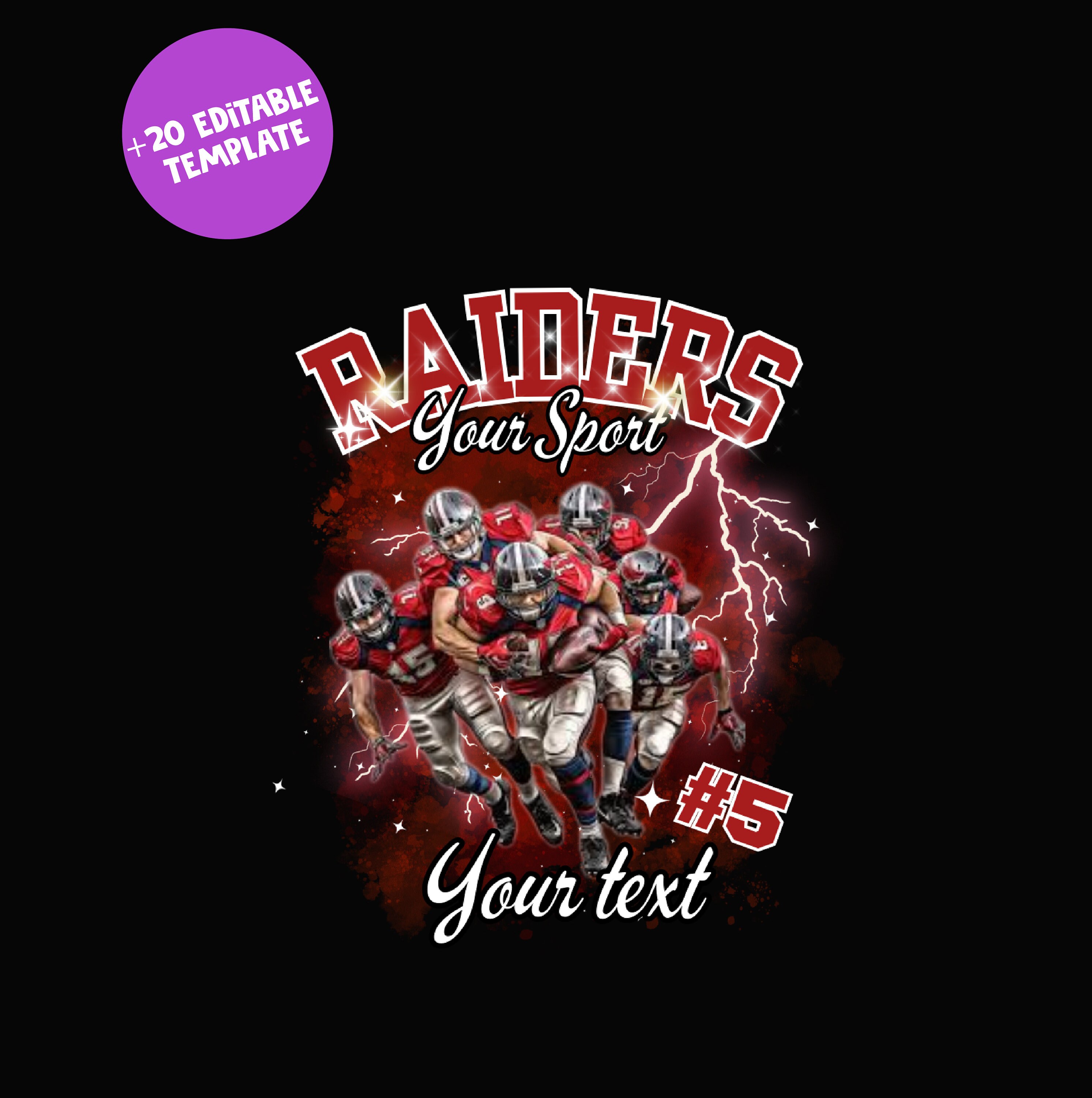 Editable Mascot Football Canva Template, Custom School Design, Photo ...