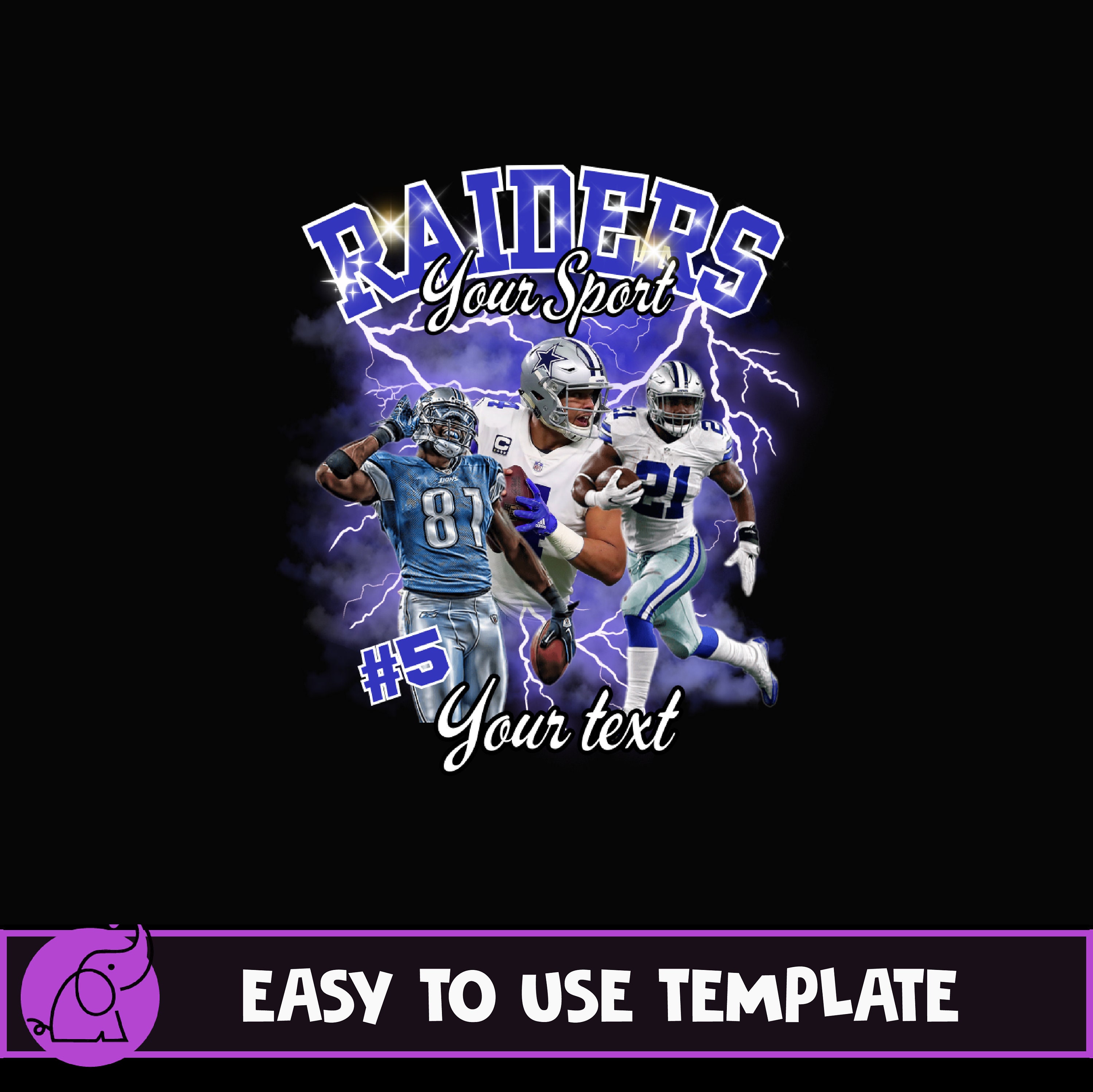 Editable Mascot Football Canva Template, Custom School Design, Photo ...