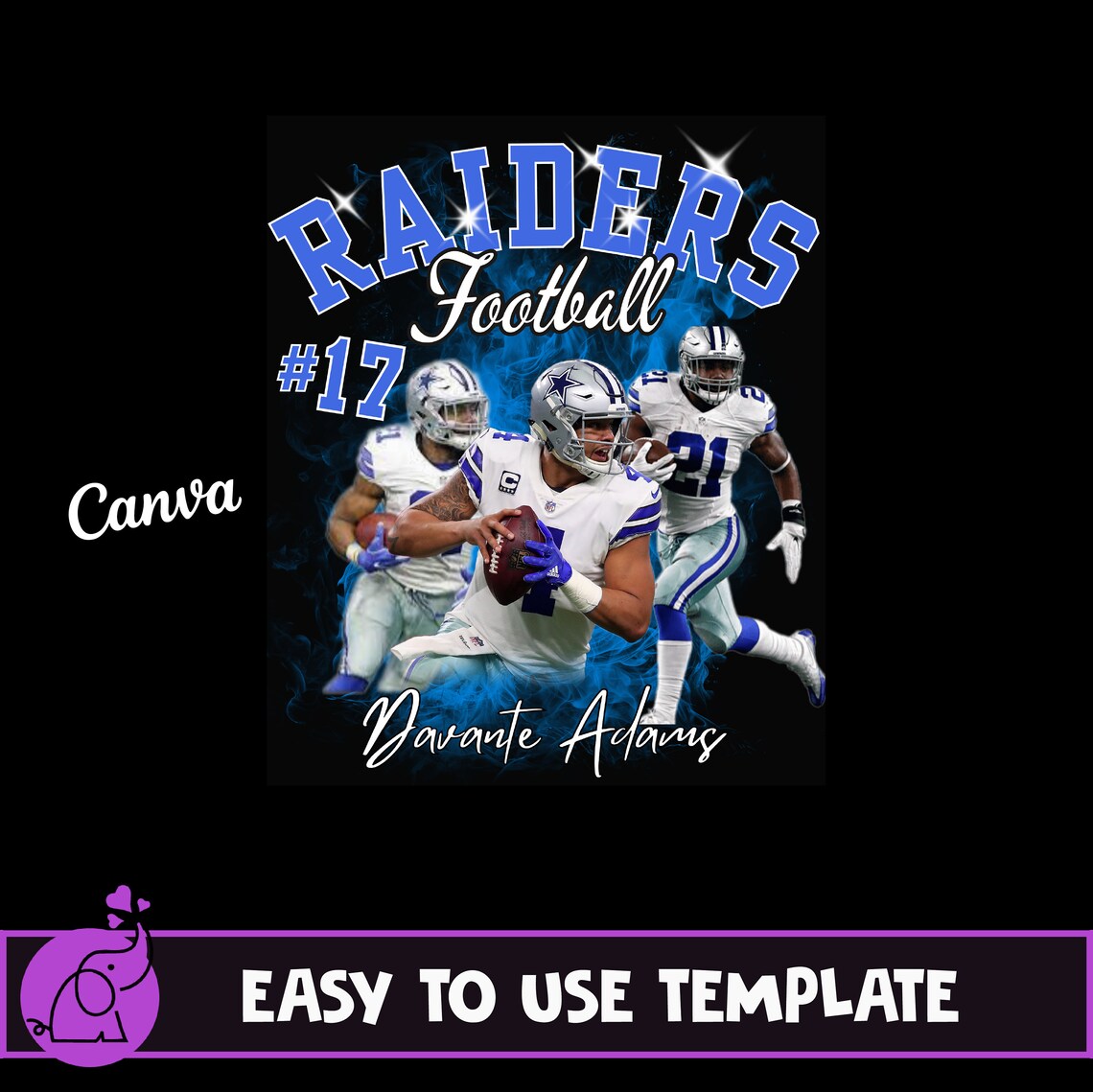 Customizable 90s Football Raiders Shirt: Editable Canva Template for ...