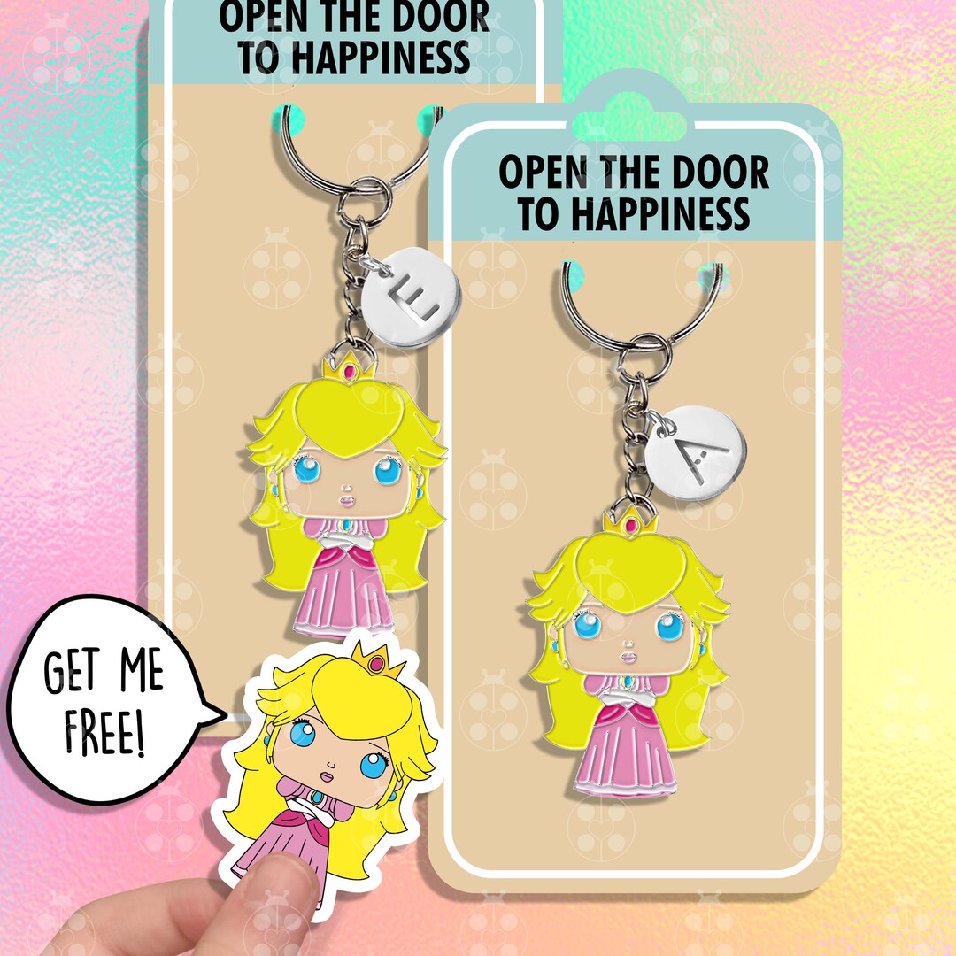 Princess Peach Cute Keychain Gift Best Friends Keychains Super Mario ...