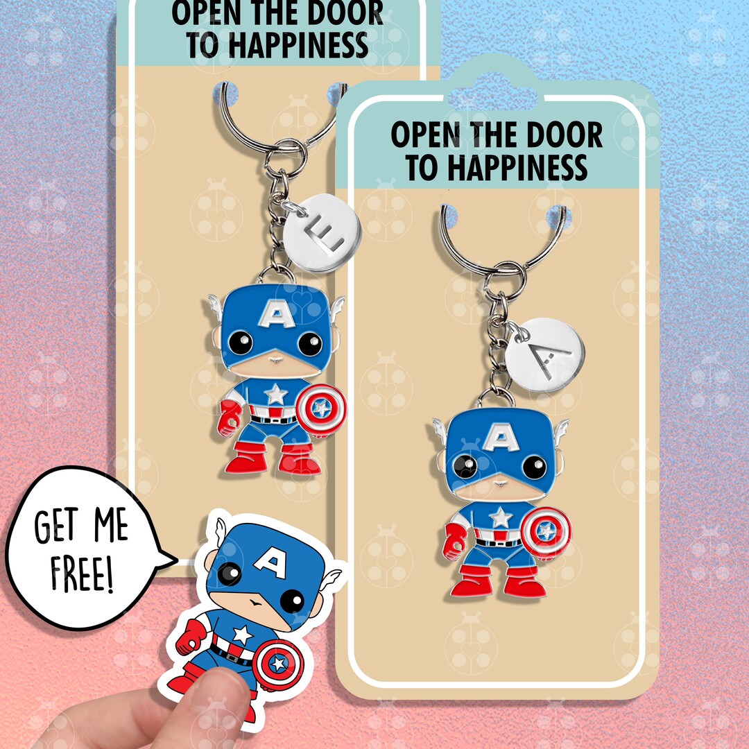 Captain America Anime Keychain Gift Best Friends Keychains Avengers ...