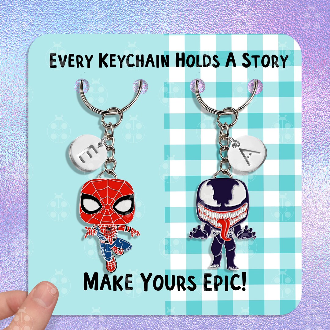 Spiderman Venom Anime Keychain Gift Best Friends Keychains Spiderman ...