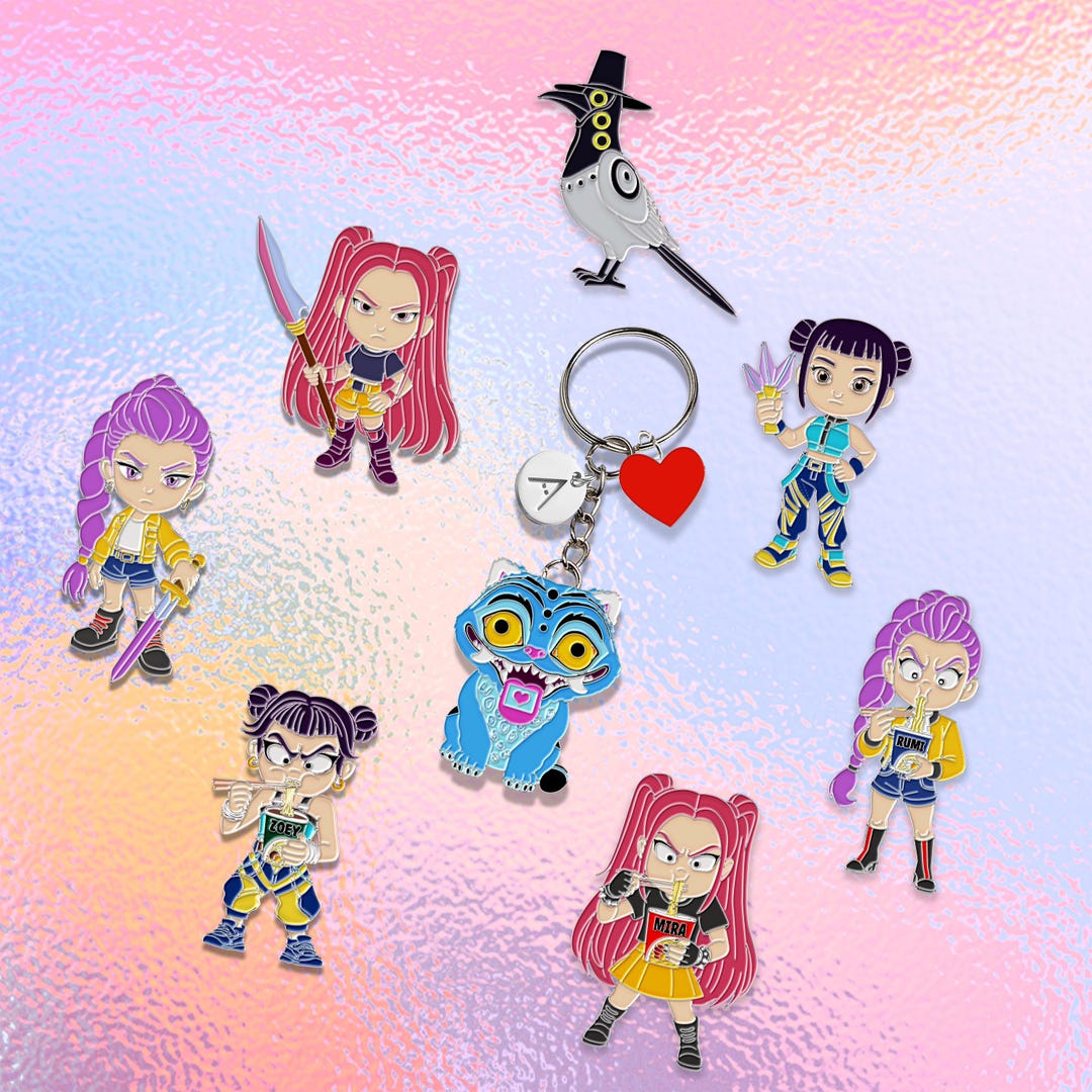 Kpop Demon Hunters Anime Keychain Best Friends Keychains 3D Anime Kpop ...