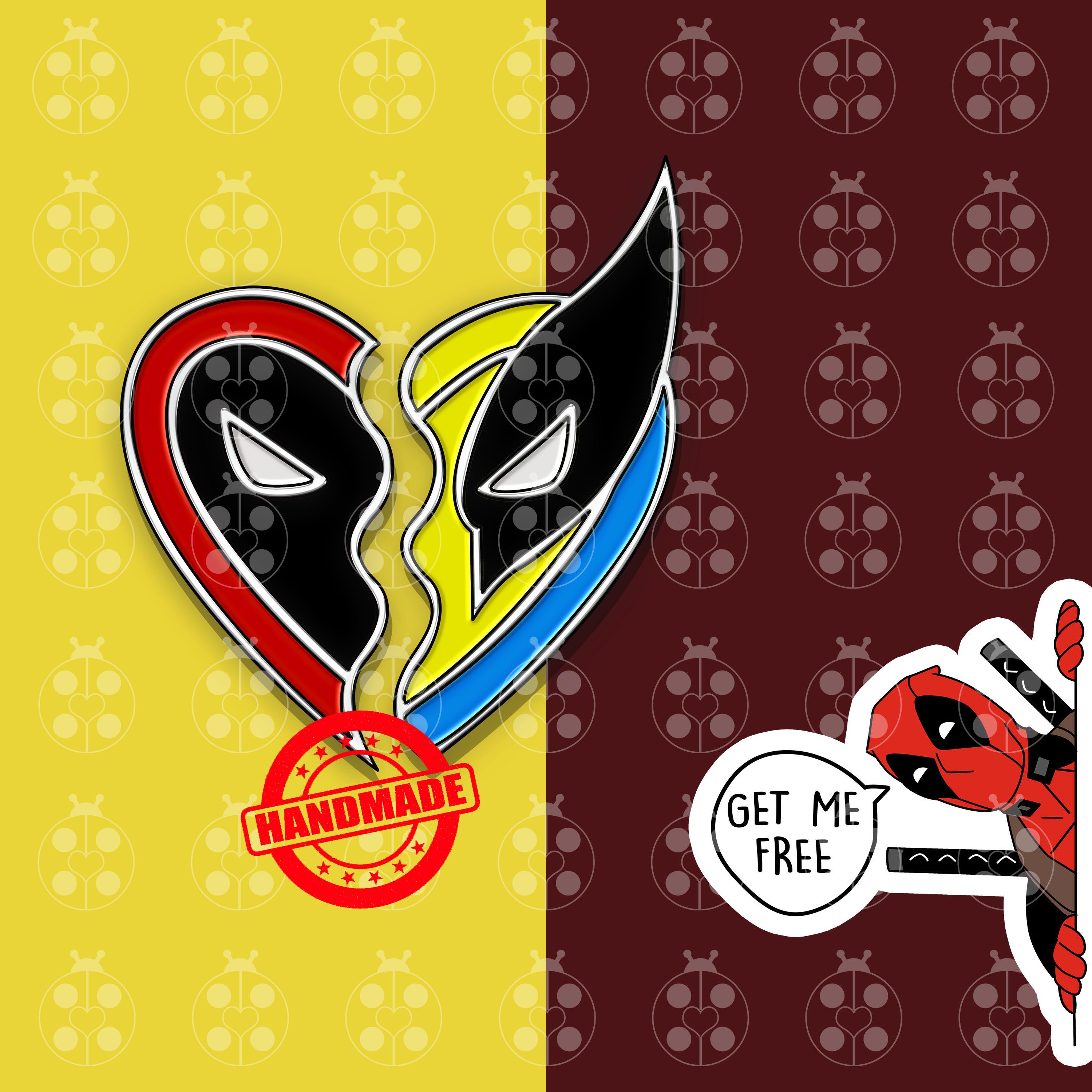 Deadpool Wolverine Lovers Keychain Set Deadpool 3 Best Friend Necklace ...