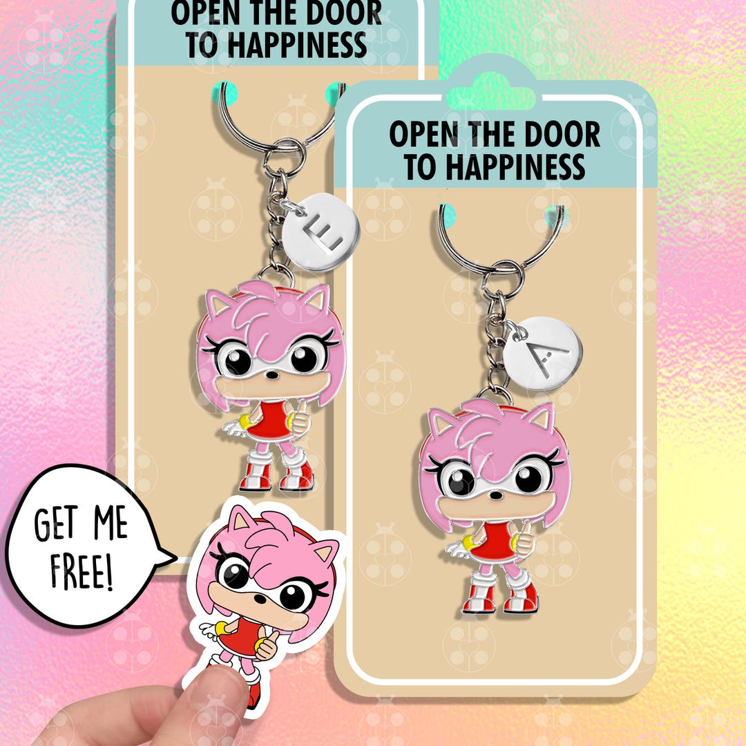 Amy Rose Game Keychain Gift Best Friends Keychains Supersonic Funny ...