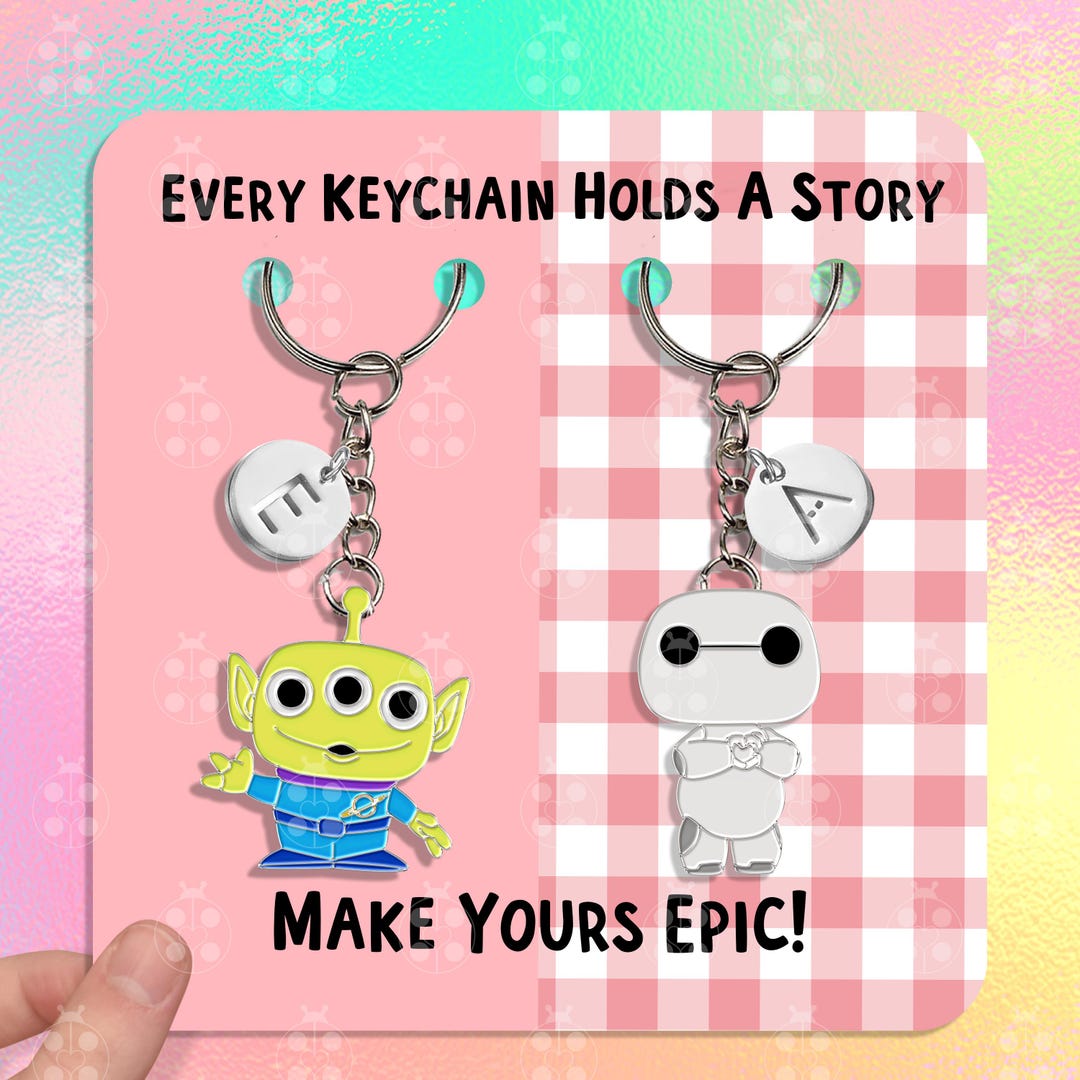 Toy Story Alien Anime Keychain Gift Best Friends Keychains Baymax Funny ...
