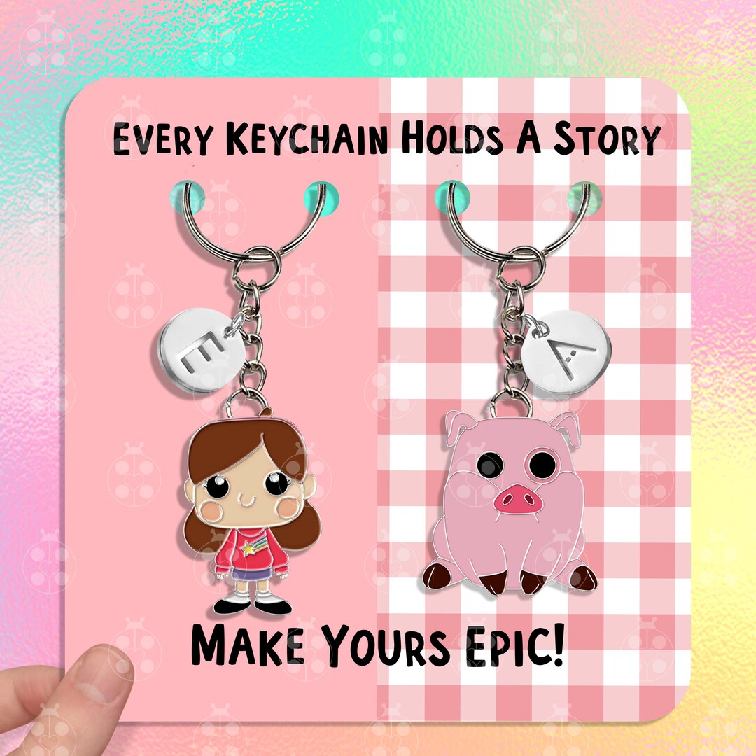 Gravity Falls Mabel Anime Keychain Gift Best Friends Keychains Waddles ...