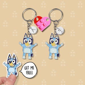 Blue Heeler Cute Keychain Gift Best Friends Keychains Blue Heeler Dog ...