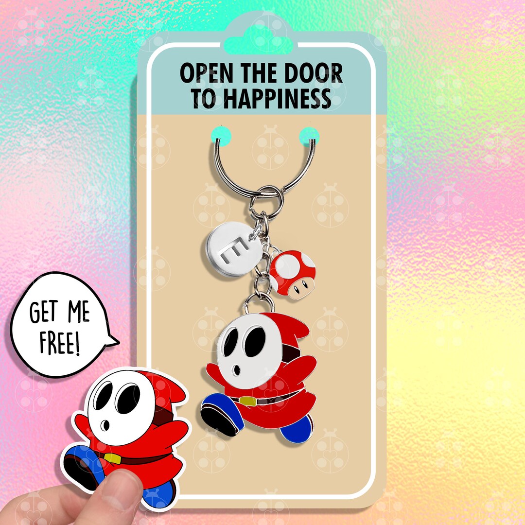 Shy Guy Game Keychain Gift Best Friends Keychains Super Mario Funny ...