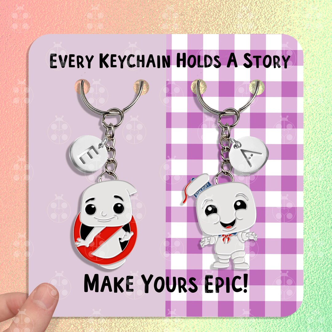 Ghostbusters Cute Keychain Gift Best Friends Keychains Marshmallow Man ...