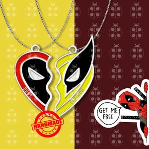 Deadpool Wolverine Couple Keychain Set Deadpool 3 Best Friend Necklace ...