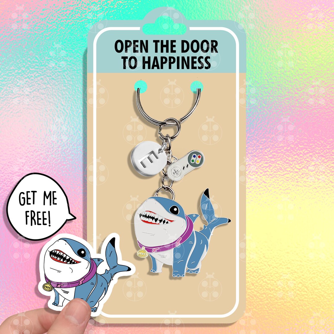 Jeff the Landshark Funny Keychain Gift Best Friends Keychains ...