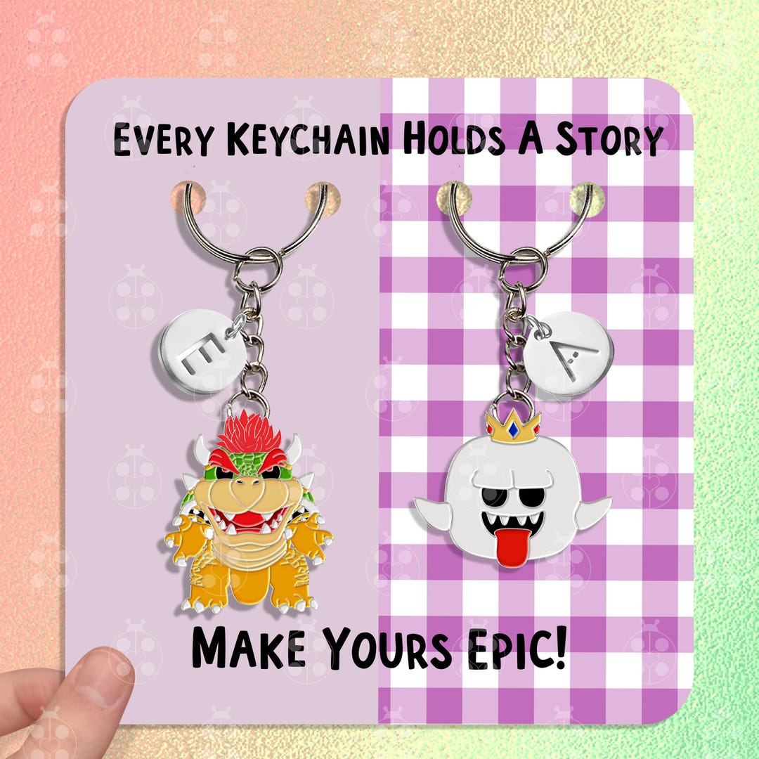 Bowser Game Keychain Gift Best Friends Keychains Mario Boo Funny ...