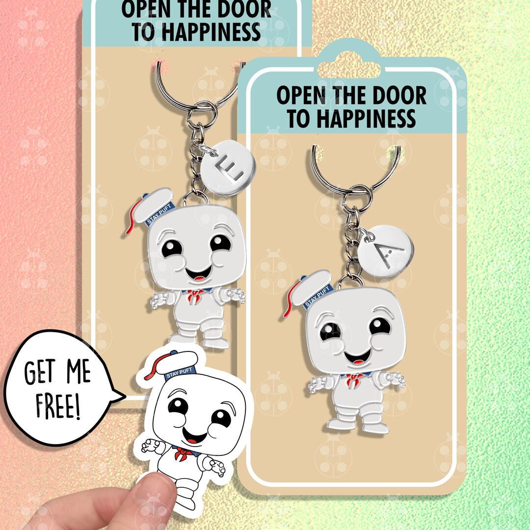 Stay Puft Kawaii Keychain Gift Best Friends Keychains Ghostbusters ...