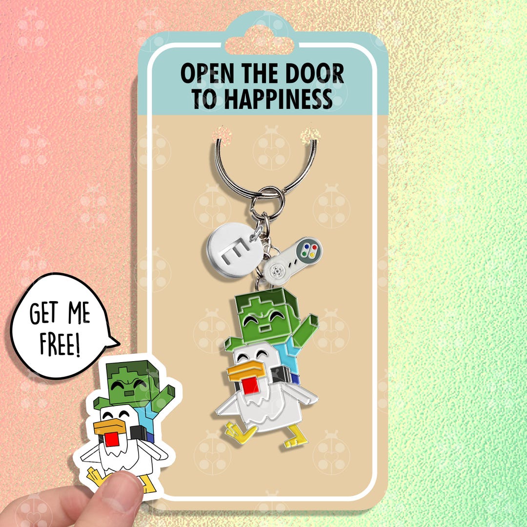 Undead Zombie Game Keychain Gift Best Friends Keychains Minecraft Funny ...