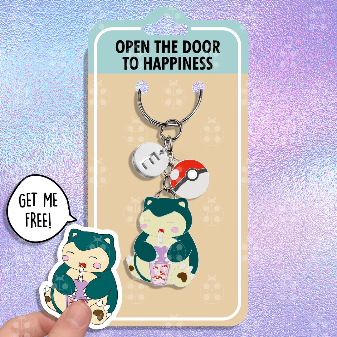 Snorlax Boba Tea Funny Keychain Gift Best Friends Keychains Snorlax ...