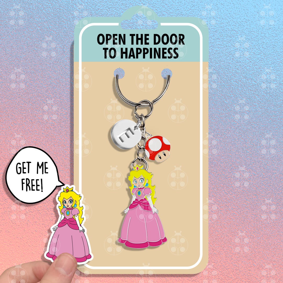 Princess Peach Game Keychain Gift Best Friends Keychains Super Mario ...