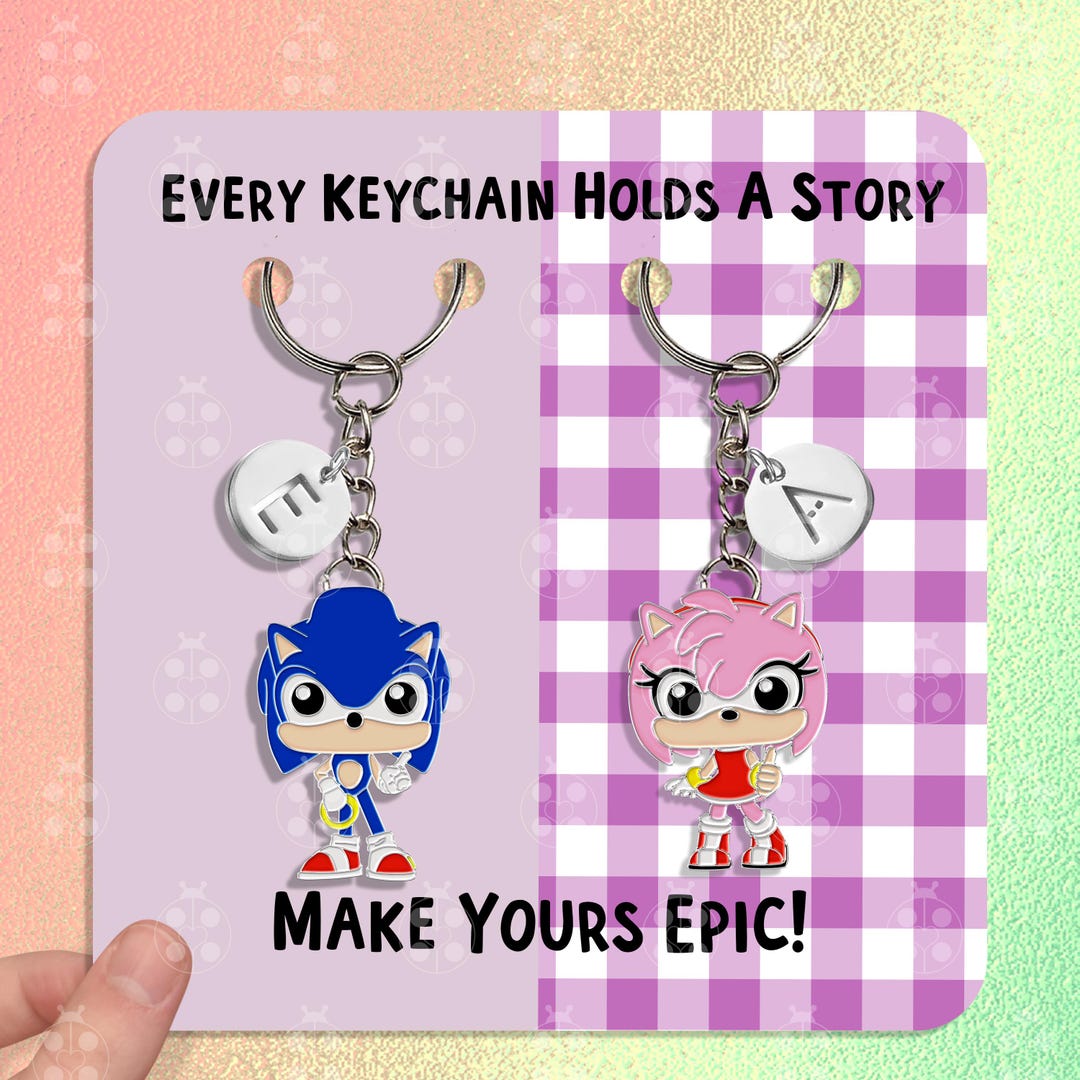 Amy Rose Game Keychain Gift Best Friends Keychains Blue Hedgehog Funny ...