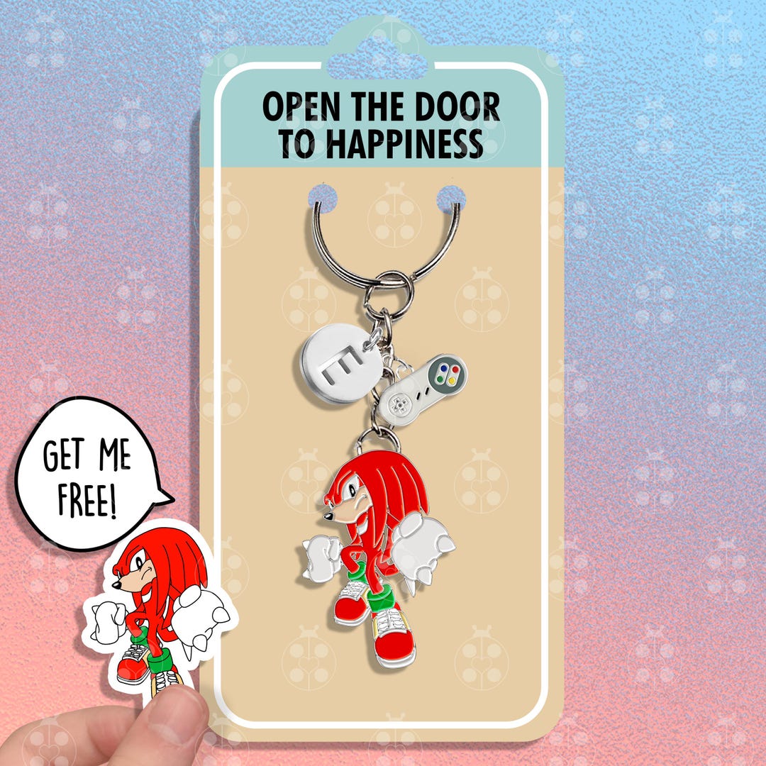 Knuckles Echidna Cute Keychain Gift Best Friends Keychains Game ...