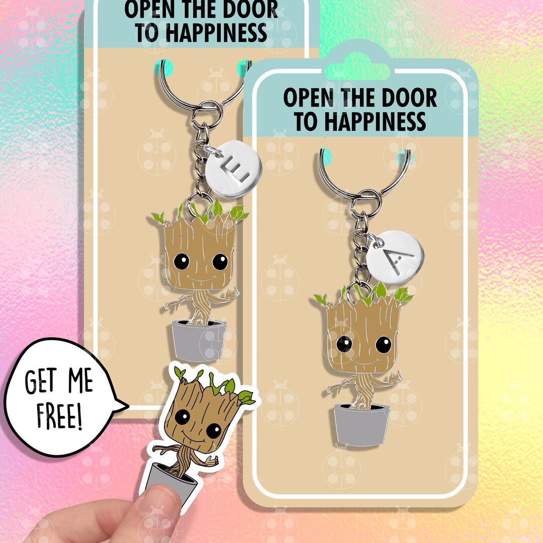 Groot Anime Keychain Gift Best Friends Keychains Baby Groot Funny ...