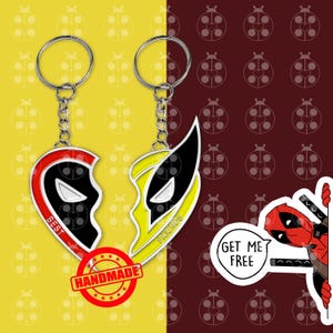 Deadpool Wolverine Couple Keychain Set Deadpool 3 Best Friend Necklace ...