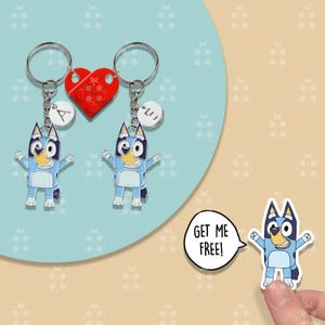 Blue Heeler Cute Keychain Gift Best Friends Keychains Blue Heeler Dog ...