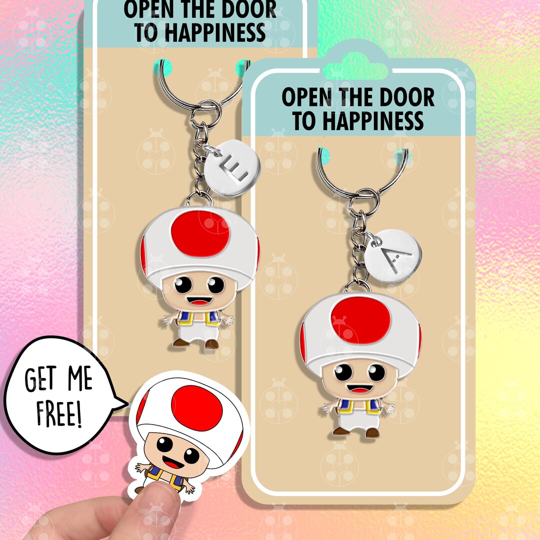 Mario Toad Kawaii Keychain Gift Best Friends Keychains Super Mario ...