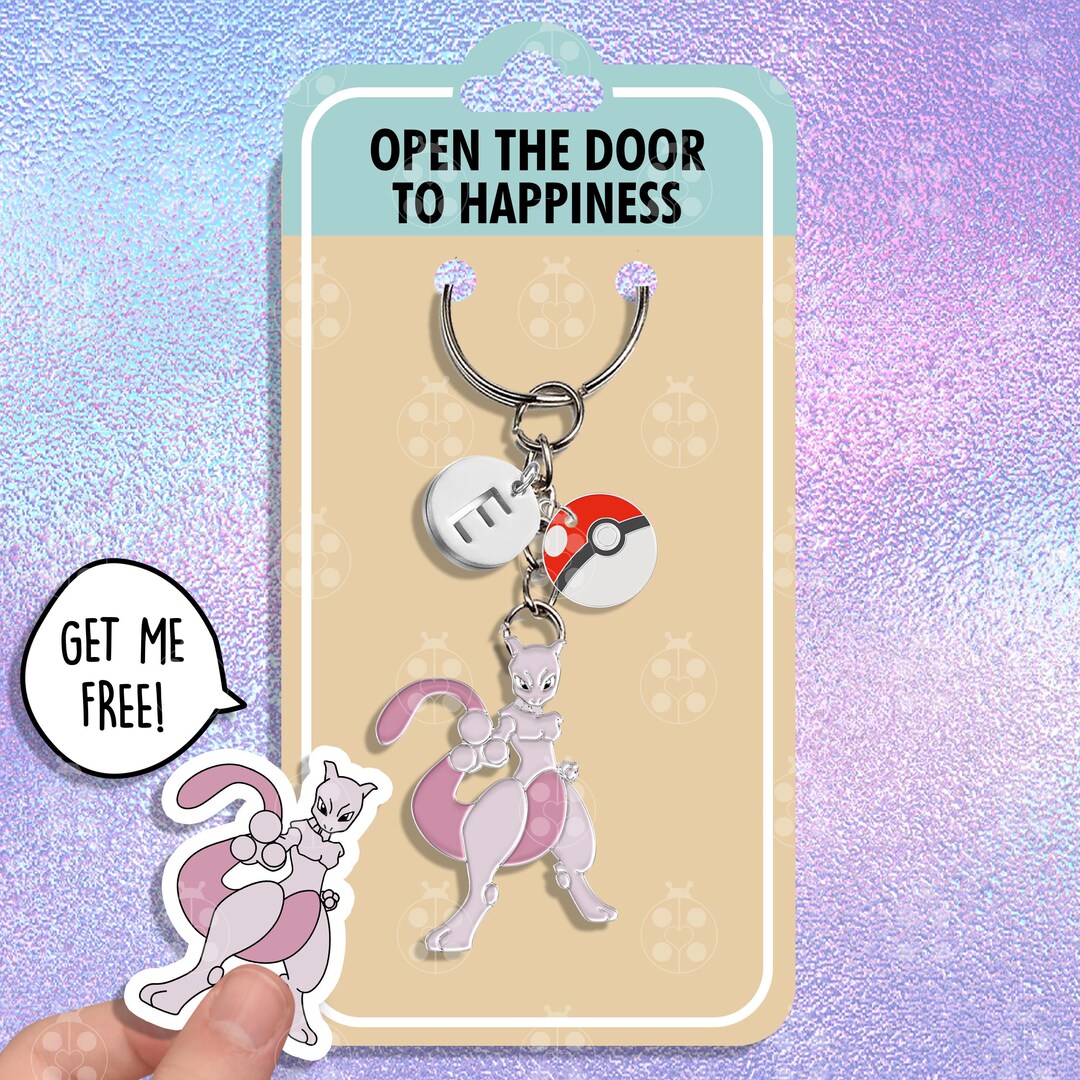 Mewtwo Cute Keychain Gift Best Friends Keychains Funny Monster Kawaii ...