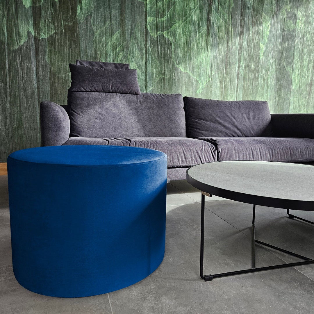 Navy Blue Pouf, Phenomal Velvet Ottoman. - Etsy