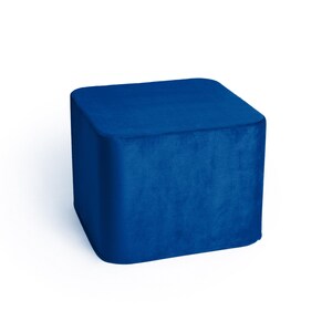 LUXURIOUS SQUARE POUF, Navy Blue Velvet Ottoman. - Etsy