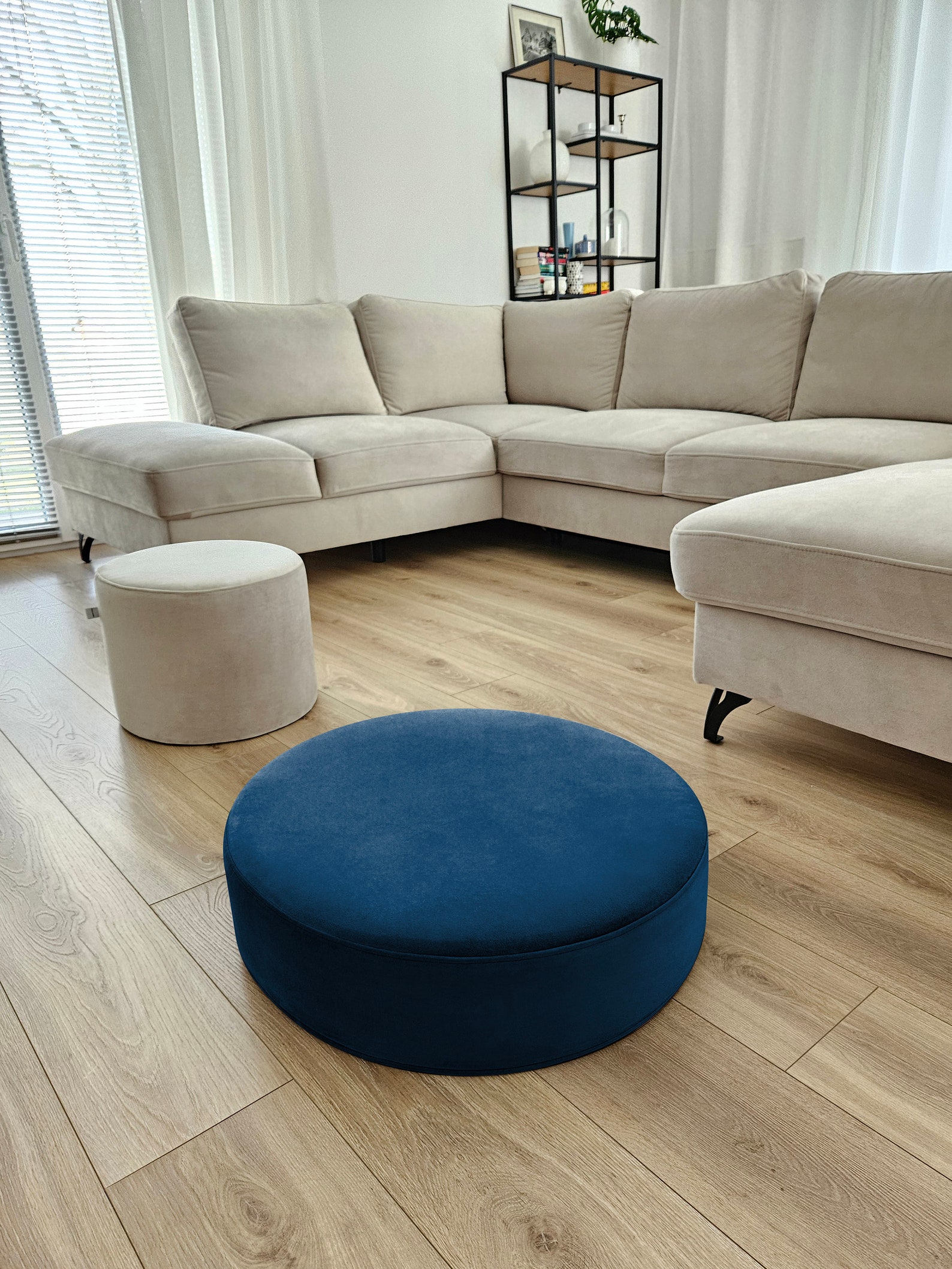 Dark Navy Blue Pouf, Unique Velvet Ottoman. - Etsy