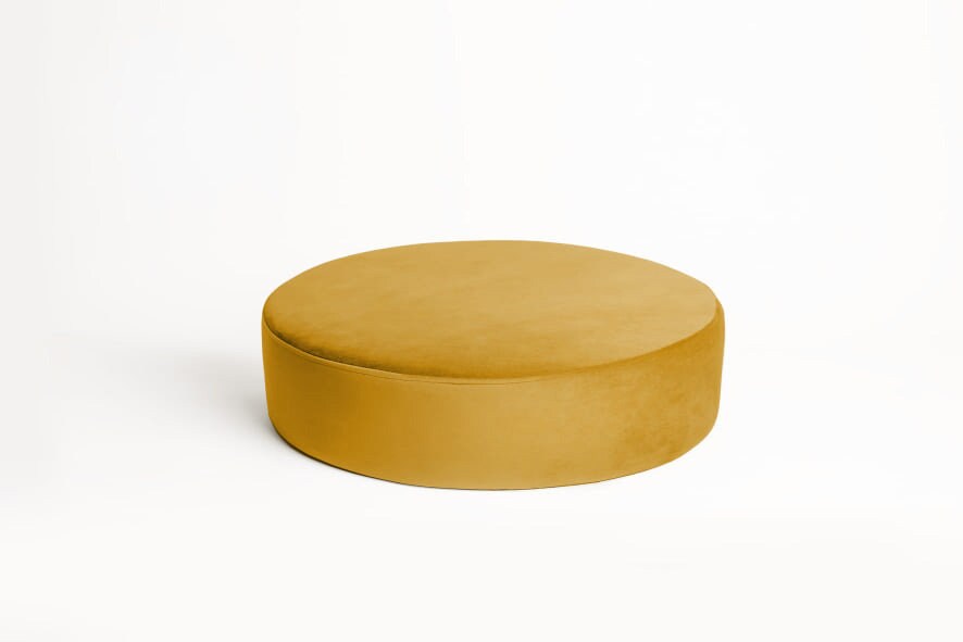 Yellow Mustard Pouf, Velvet Modern Ottoman, Different Sizes - Etsy