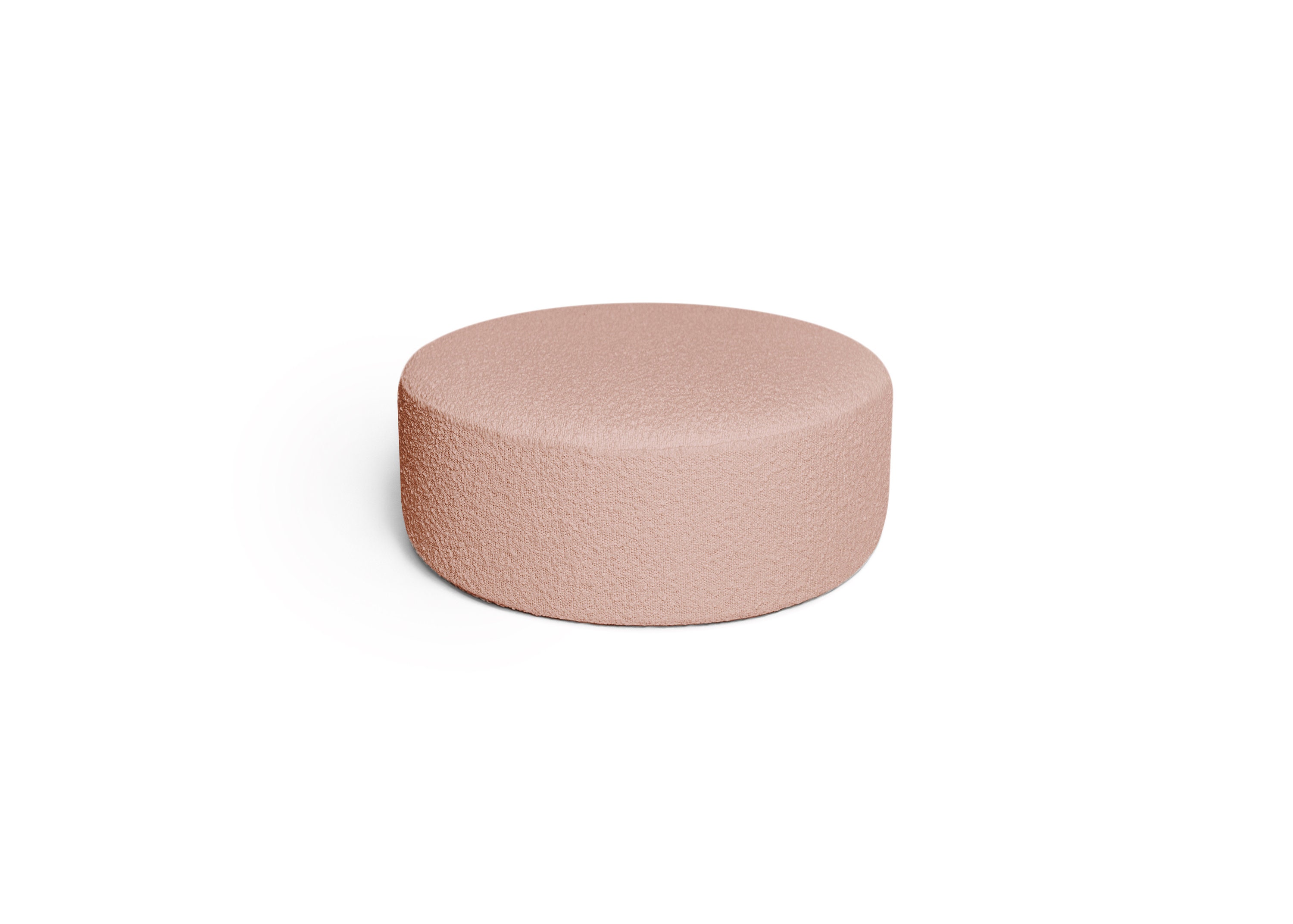 Boucle Blush Pink Pouf, Pastel Round Ottoman. - Etsy
