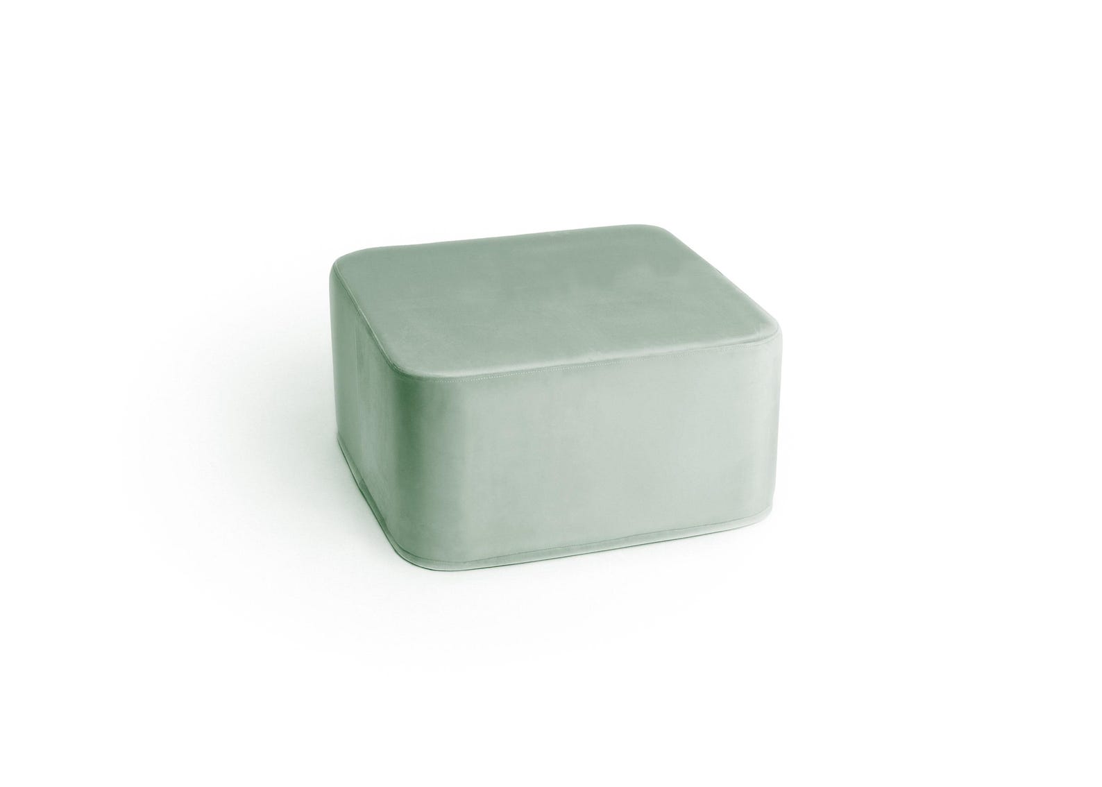SQUARE OTTOMAN Mint Velvet Cube – Soft Modern Pouf for Living Room ...