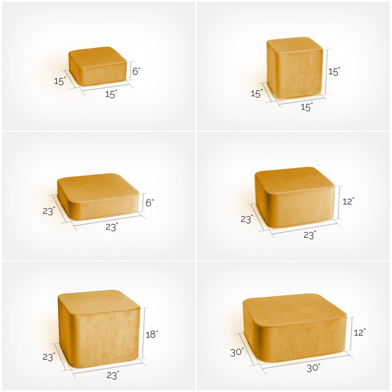 SQUARE OTTOMAN Mint Velvet Cube – Soft Modern Pouf for Living Room ...