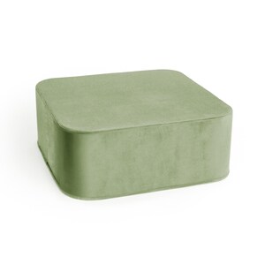 MINIMALIST SQUARE POUF, Green Velvet Ottoman. - Etsy