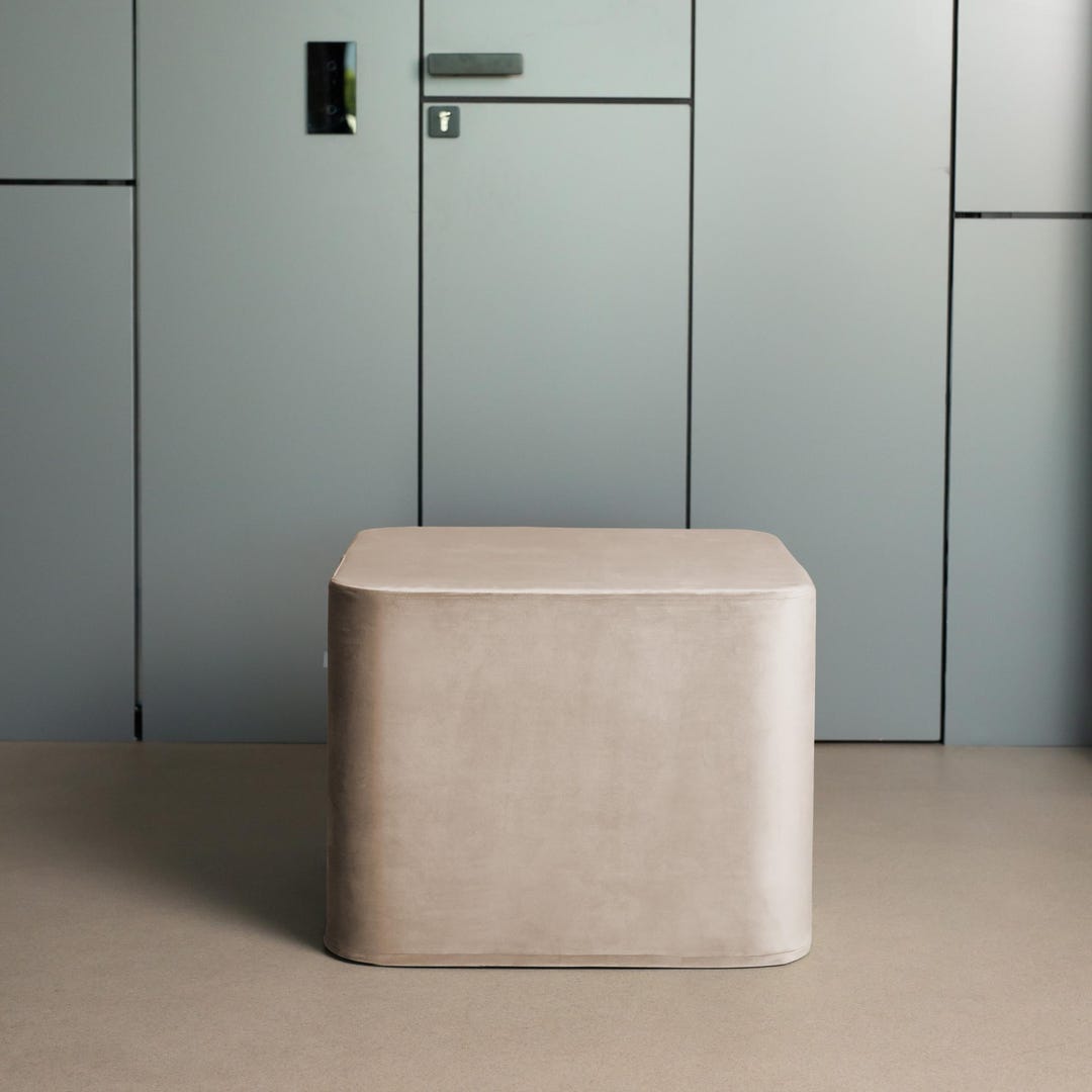 LUXURIOUS SQUARE POUF, Cream Velvet Ottoman. Modern Floor Cushion. - Etsy