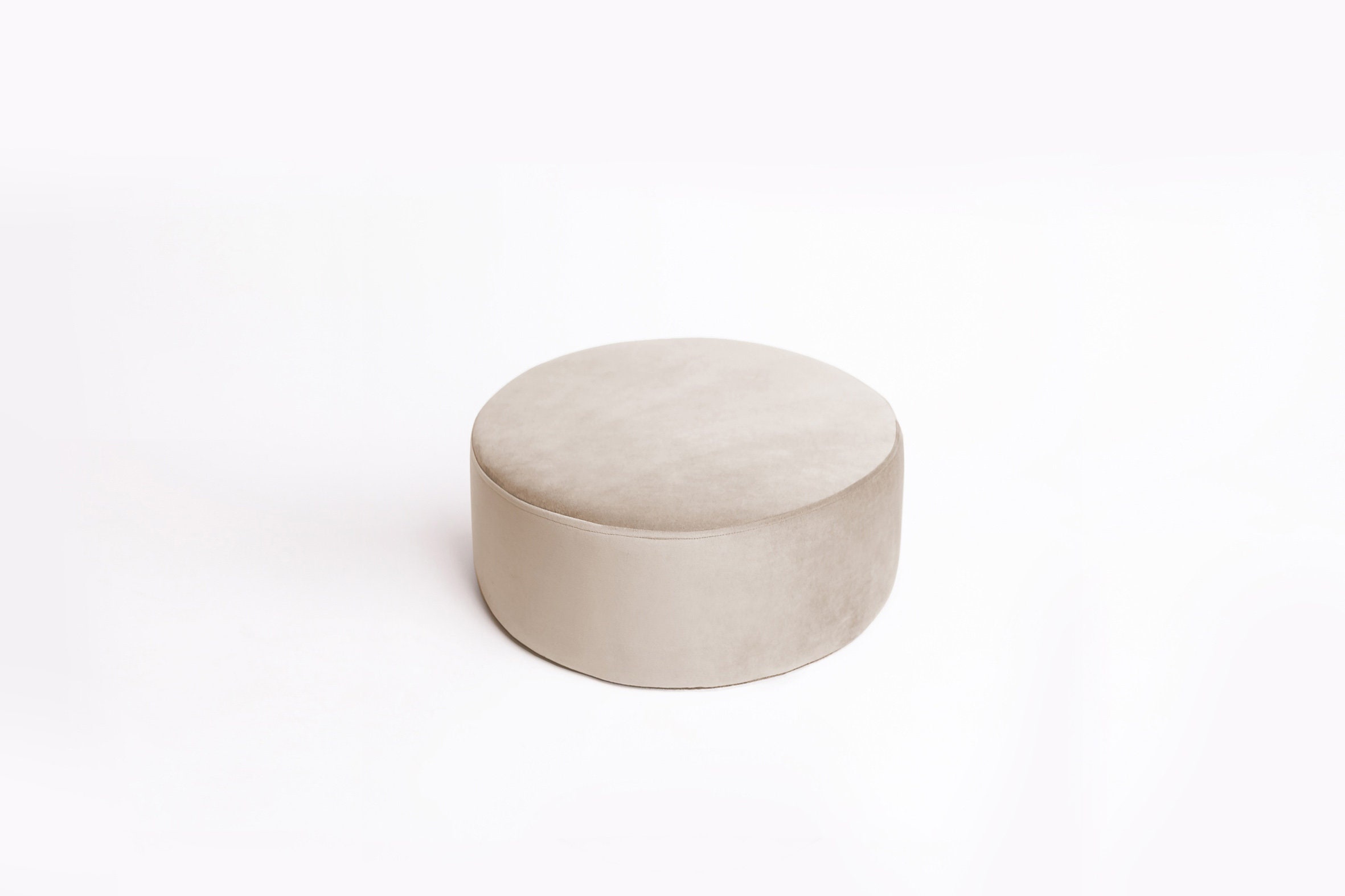 Luxurious Cream Pouf , Minimalist Velvet Ottoman. - Etsy