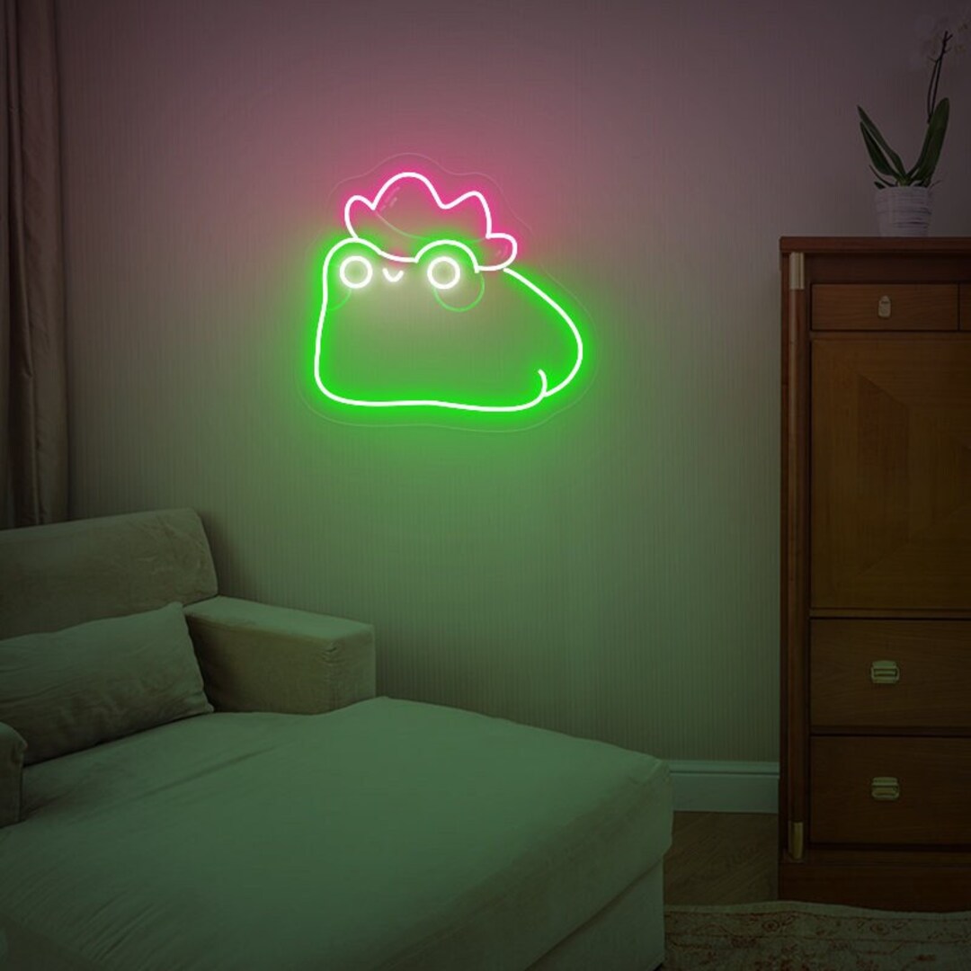 Frog in Cowboy Hat Neon Sign,cowboy Frog Neon Light,cowboy Frog Led ...