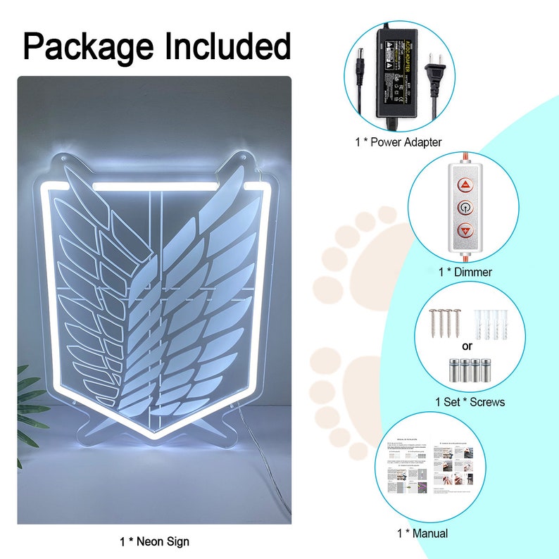 Attack on Titan Survey Corps Neon Sign,wings of Freedom Neon,eren ...
