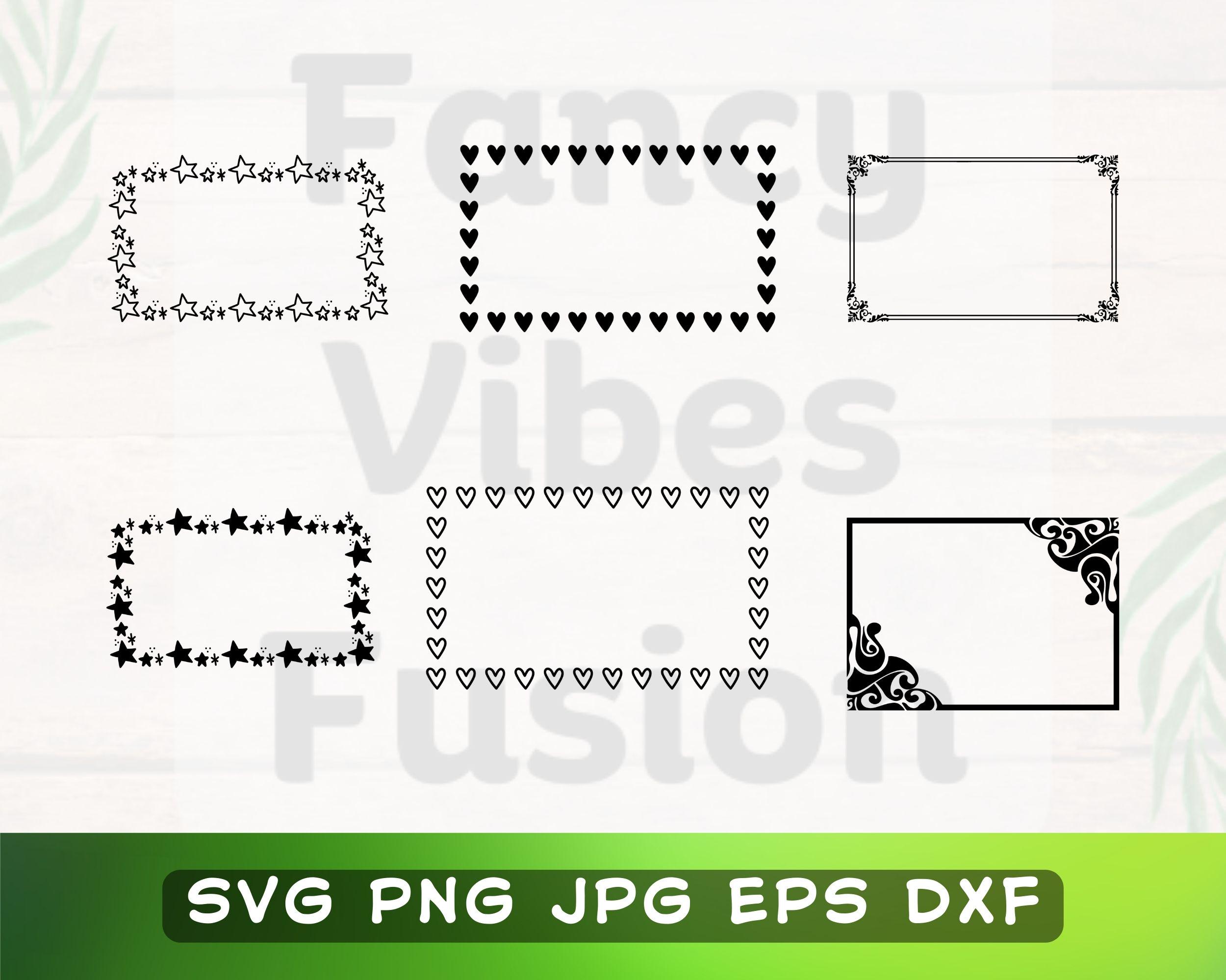 Floral Frame Border SVG Bundle: Decorative Ornament Elements (digital ...