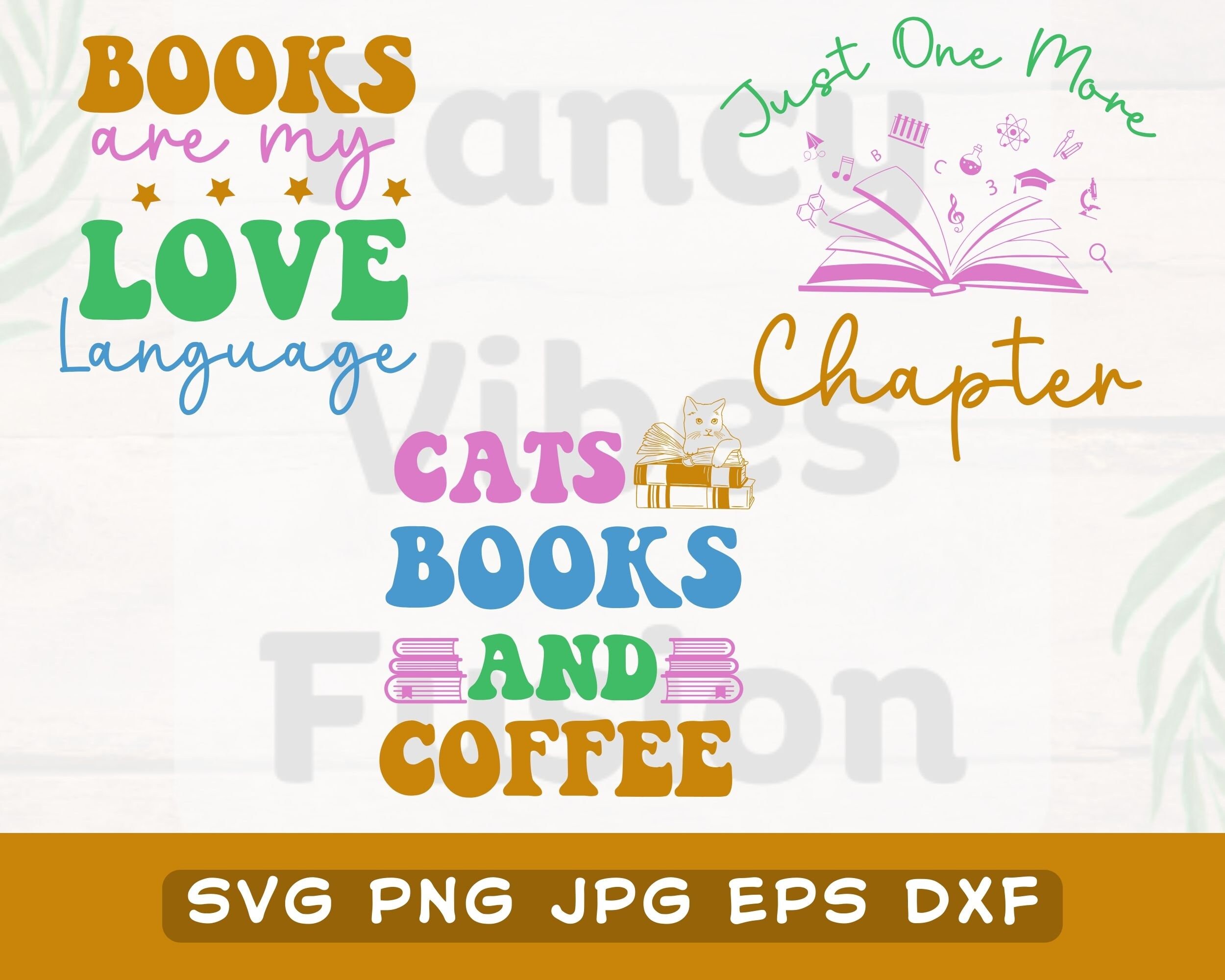 Retro Book Svg Bundle, Book Lover Svg, Books Svg, Reading Svg, Book ...