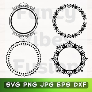 Floral Frame Border SVG Bundle: Decorative Ornament Elements (digital ...